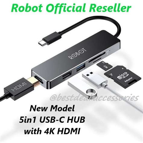 Jual ROBOT HT240S USB C HUB 5in1 Type C USB HUB Card Reader 4K HDMI HT240 Di Seller Cullen
