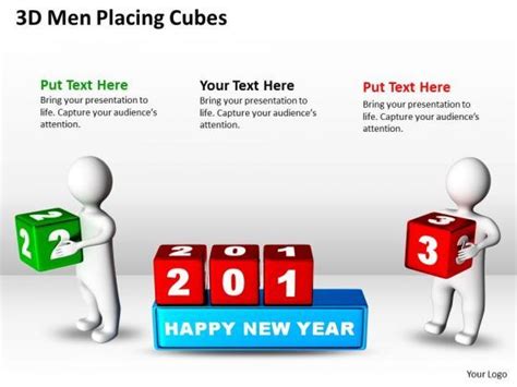 Business Charts 3d Men Placing Cubes Powerpoint Templates