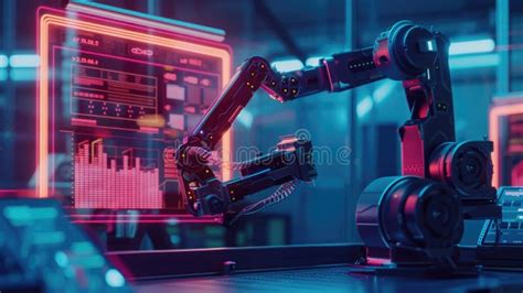 Advanced Robotic Arm Producing A Visual Representation Of Automation