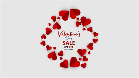 발렌타인 데이 판매를 위한 프로 모션 웹 배너입니다 붉은 마음으로 아름 다운 배경입니다 벡터 일러스트 계절 제공입니다 벡터 2