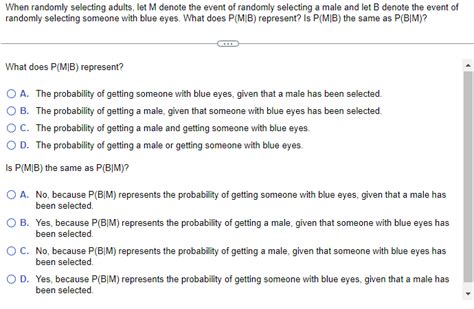 solved when randomly selecting adults let m denote the