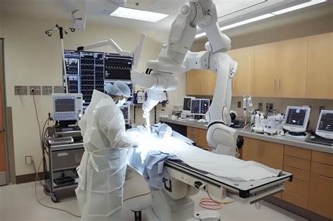 Robotic Surgery System Precise And Advanced Medical Procedure In Operating Room With Surgical