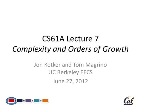 ppt cs61a lecture 7 complexity and orders of growth powerpoint