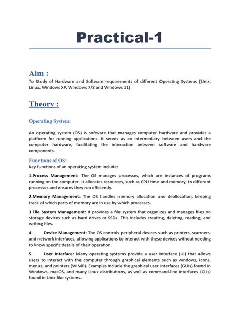 Practical 1 Os Download Free Pdf Operating System Microsoft Windows