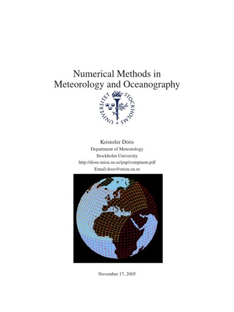 Numerical Methods In Meteorology And Oceanography Pdf Partial Differential Equation