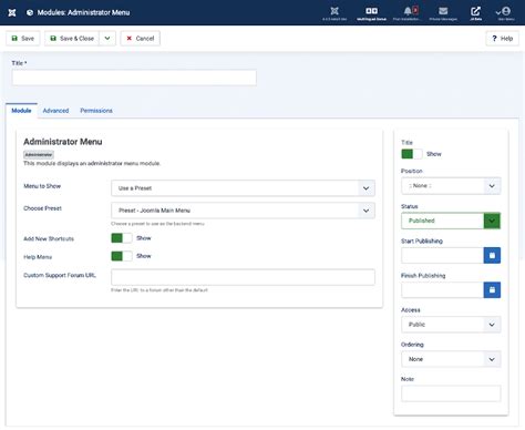 Help4xadmin Modules Administrator Menu Joomla Documentation