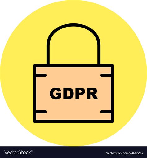Gdpr Security Lock Icon Royalty Free Vector Image