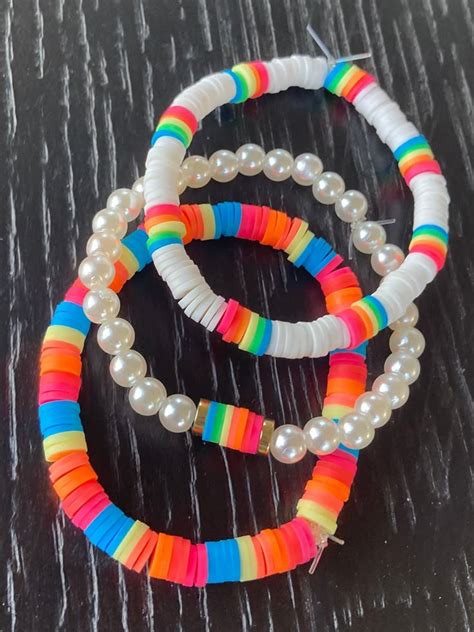 Preppy Neon Clay Bead Bracelets Sold As Set Or A Single Bracelet
