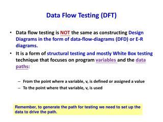 PPT Data Flow Testing PowerPoint Presentation ID