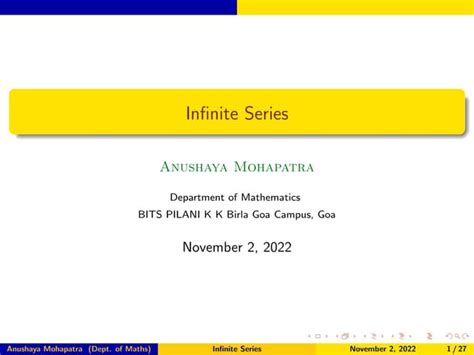 infinite series lecture 4 to 7 pdf