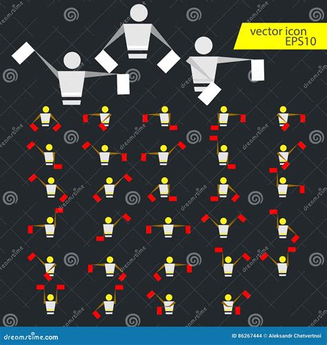 Alphabet Flag Semaphore System Stock Illustration Illustration Of Flag Lamp 86267444