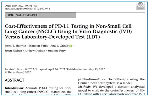Cost Effectiveness Of Pd L1 Testing In Nsclc Uk Neqas Icc And Ish