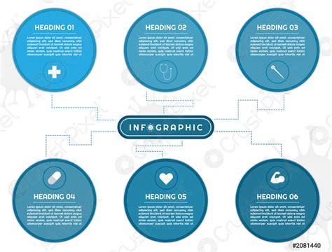 Infographic Mind Map Big Circle Shape Design For Medical Covid19
