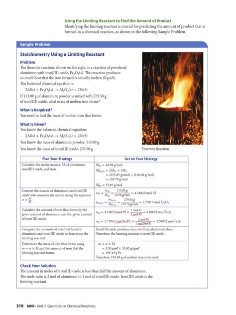practice limiting reactant pdf mole unit iron