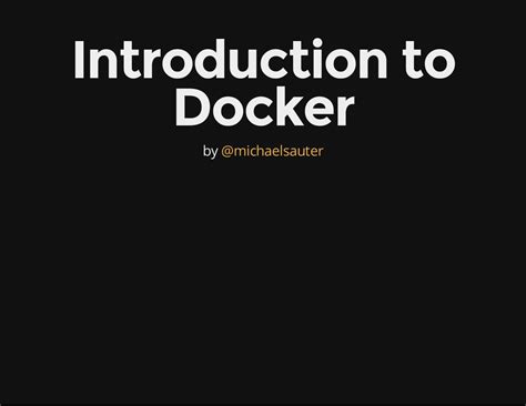 Introduction To Docker Speaker Deck Introduction To Docker Speaker Deck