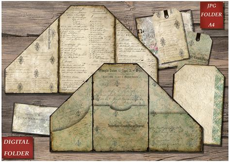 Handwritten Texture Junk Journal Kit Vintage Journals Etsy