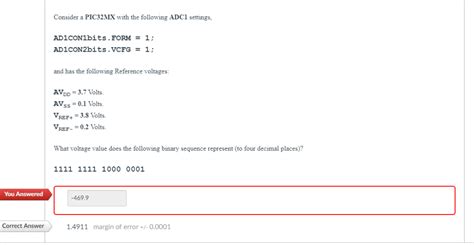Solved Consider A Pic32mx With The Following Adc1 Settings