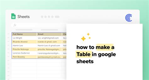 How To Make A Table In Google Sheets Step By Step Guide