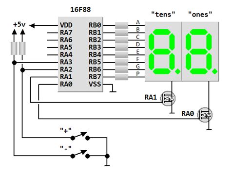 two digit counter circuit wiring draw