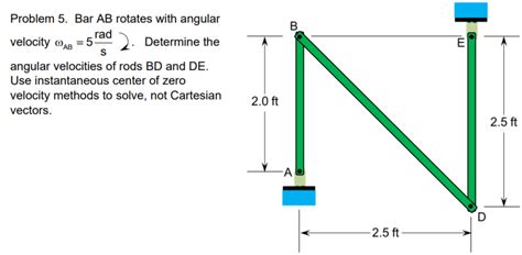 solved problem 5 bar ab rotates with angular velocity 5