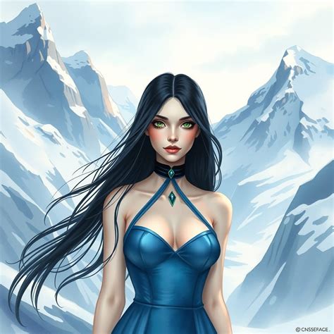 Gothic Ice Queen In Watercolor Style Ai Art