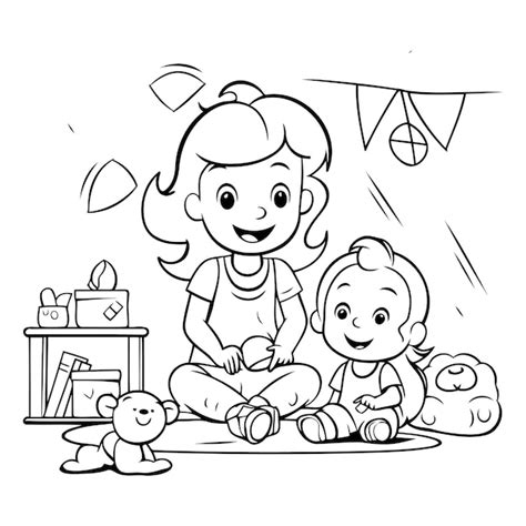 무료로 다운로드 가능한 엄마 색칠하기놀이 벡터 And 일러스트 Freepik