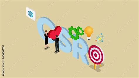 Csr Corporate Responsibility Social Citizenship 3d Isometric Cartoon
