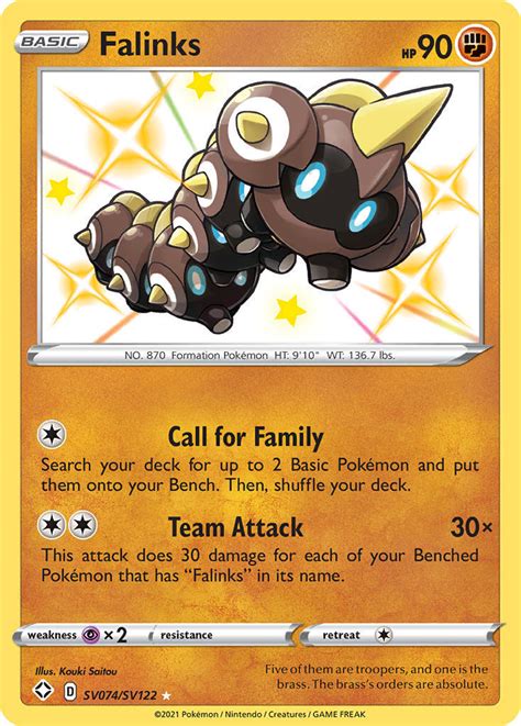 Falinks Sv74sv122 Swsh Shining Fates Shiny Vault Pokemon Card Tcg Kawaii Collector