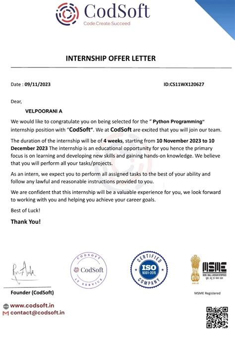 Velpoorani A On Linkedin Rmd Python Internship Codsoft