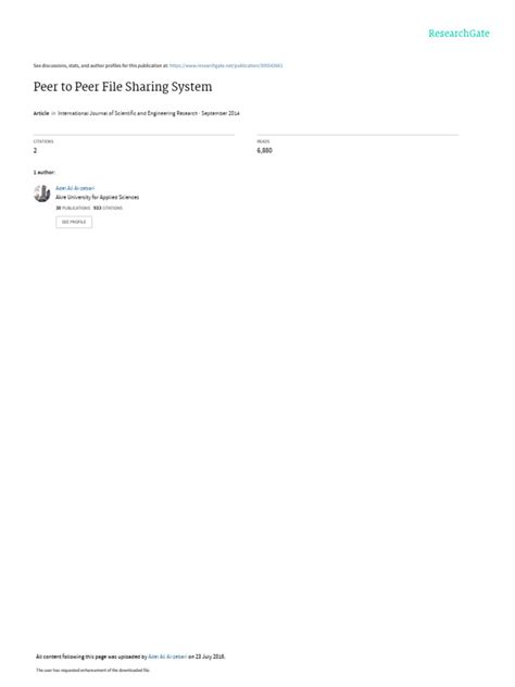 Researchpaper Peer To Peer File Sharing System Pdf Peer To Peer