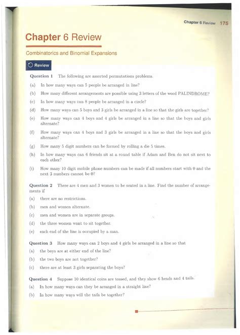 Permutations And Combinations Revision C H A P T E R 6 R E V I E W C O Mb I N A T O R I C S A