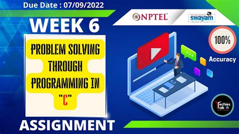 Nptel Problem Solving Through Programming In C Week 6 Quiz Assignment Solution July 2022 Youtube