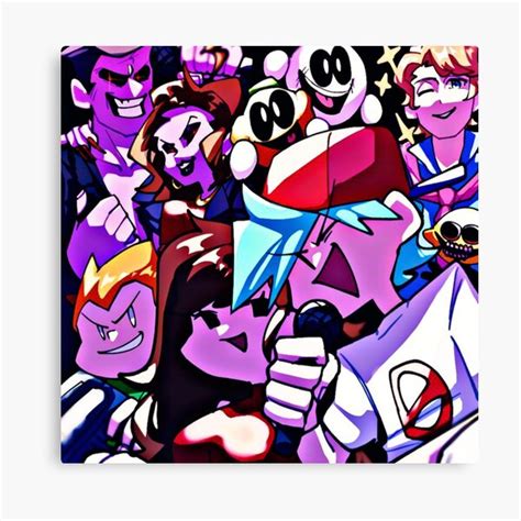 Friday Night Funkin Characters Fnf Canvas Print By Dizzaa Redbubble