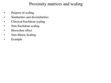 Ppt Proximity Matrices And Scaling Powerpoint Presentation Free