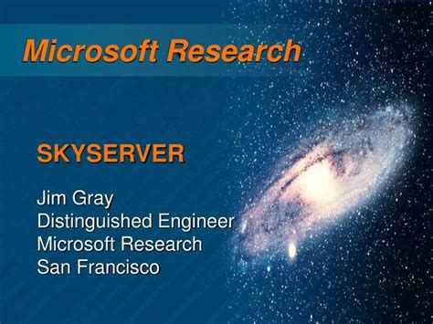 ppt skyserver powerpoint presentation free download id 841440