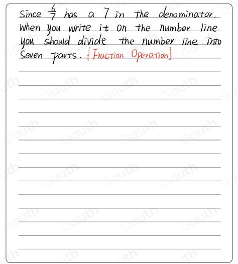 solved use the number line to determine which fraction is larger 6 7