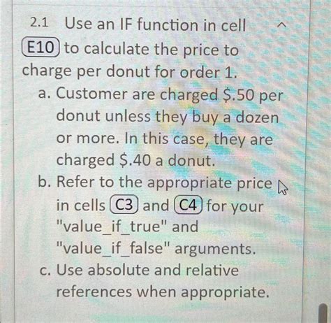 Solved Use An IF Function In Cell To Calculate The Chegg