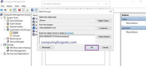 adding a local user account to windows server 2019 computingforgeeks