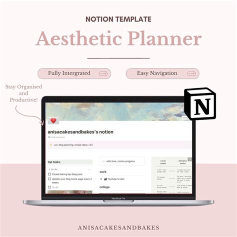 Aesthetic Notion Template For Babes Businesses Bloggers Etsy