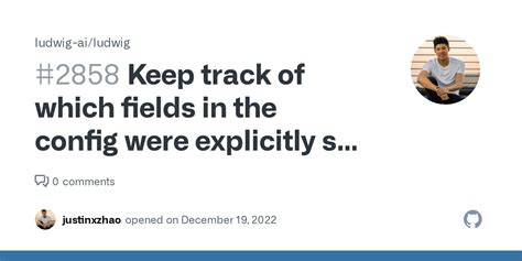 Keep Track Of Which Fields In The Config Were Explicitly Set By Users · Issue 2858 · Ludwig Ai