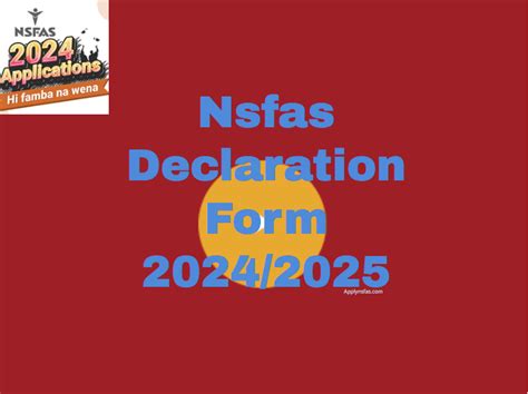 Nsfas Declaration Form 2024 2025 Nsfas Online Application 2024