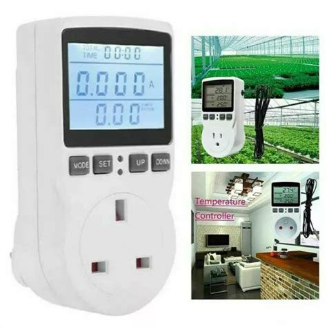 Digital Plug In Thermostat Electronic Temperature Controller Sensor Socket Timer £14 39
