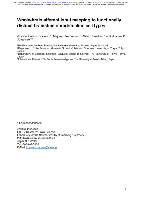 Pdf Whole Brain Afferent Input Mapping To Functionally Distinct