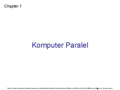 Chapter 1 Komputer Paralel Slides For Parallel Programming