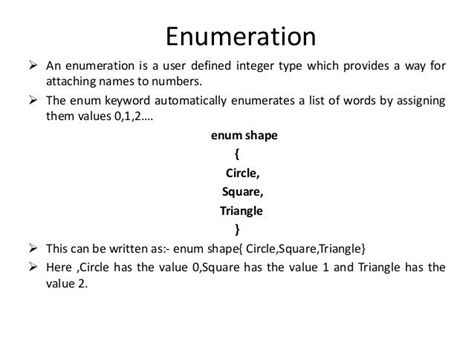 Enumeration In C