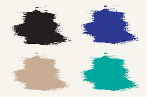 페인트 브러시 스트로크 벡터 배경 세트 프리미엄 벡터