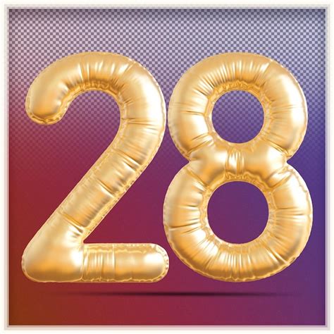 Premium PSD Bubble Gold Number 28