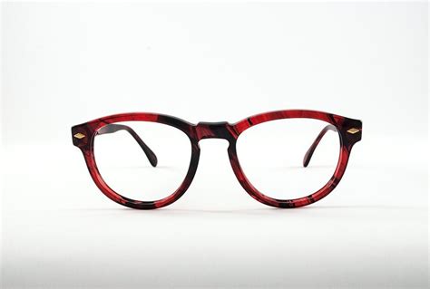 Vintage 80s OWP Round Chunky Light Tortoise Shell Red Frames Haute Juice