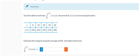 solved use the table to estimate ∫040f x dx ﻿assume that