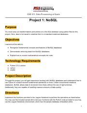 CSE Project NoSQL Overview Document Pdf CSE Data Processing At Scale Project